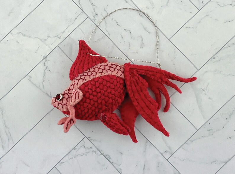 Goldfish Hand Embroidery Pattern for Felt / Intermediate Level Hand ...