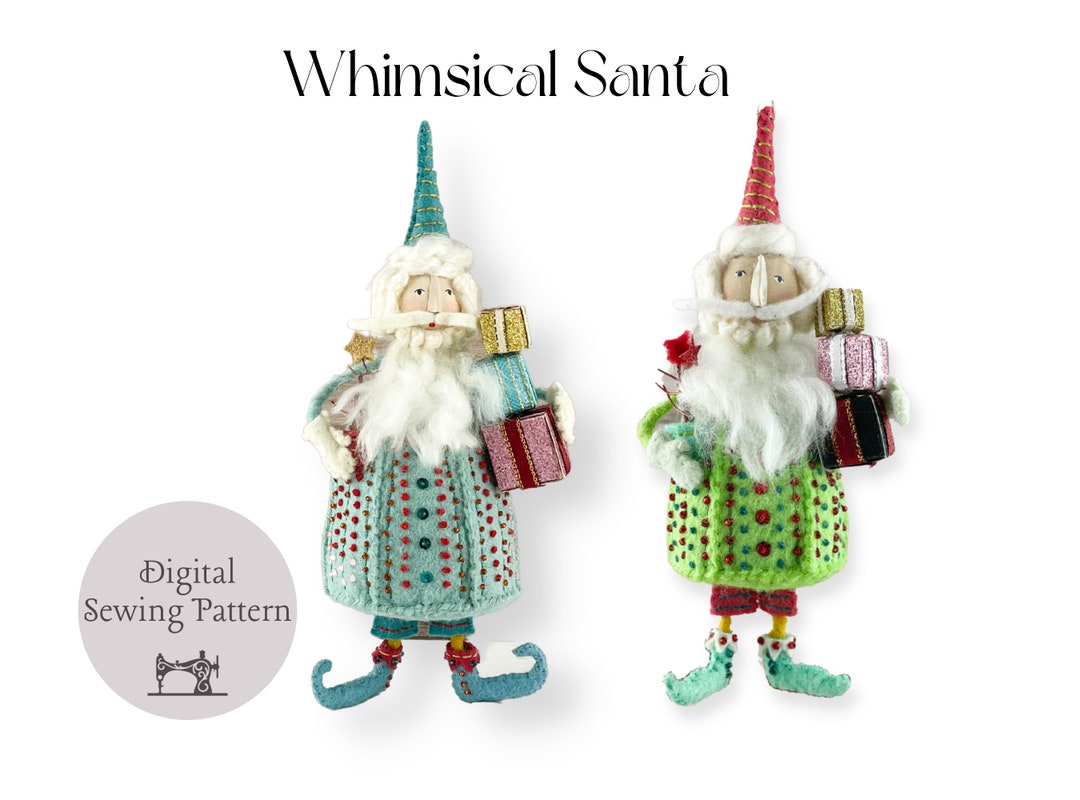 Christmas Embroidery Design Whimsical Santa / Ornament Sewing PDF ...