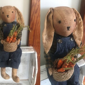 Bunny Rabbit Sewing Epattern / Folk Art DIY Country Craft / Fabric ...