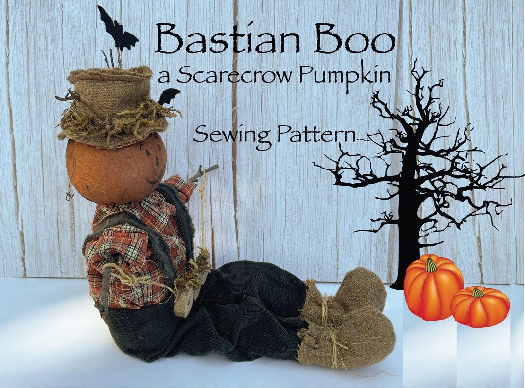 Halloween Decor Sewing Pattern BASTIAN BOO / Pumpkin Scarecrow Tutorial ...