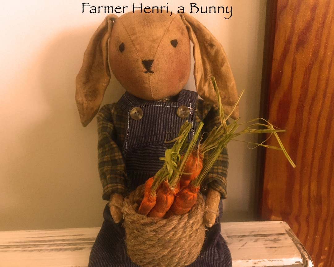 Bunny Rabbit Sewing Epattern / Folk Art DIY Country Craft / Fabric ...