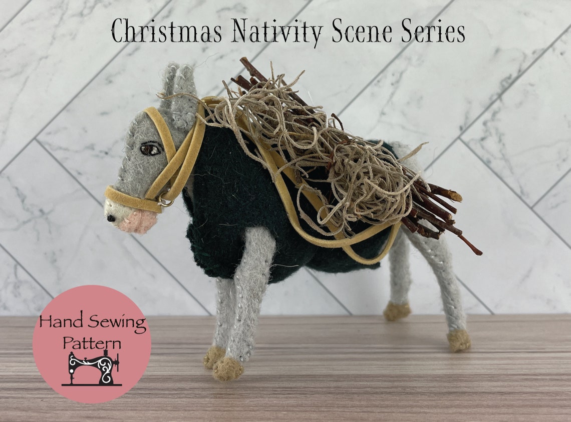 Nativity Scene Series PDF Pattern the Donkey / Wool Felt - Etsy