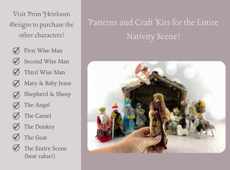 Christmas DIY Nativity Scene Joseph PDF Epattern / Felt Nativity Scene ...