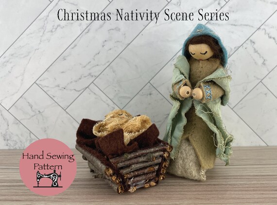 Christmas DIY Nativity Scene Felt Pattern Mary and Baby Jesus | Etsy