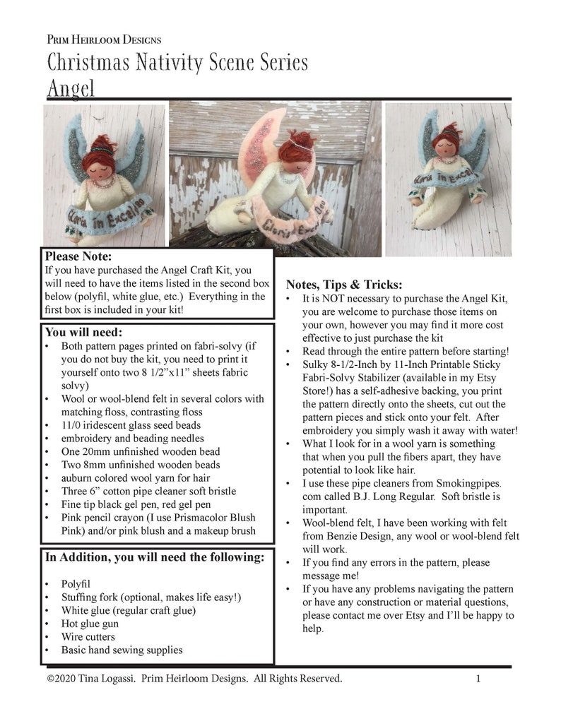 Nativity Scene Angel PDF Epattern / Christmas Felt Nativity - Etsy