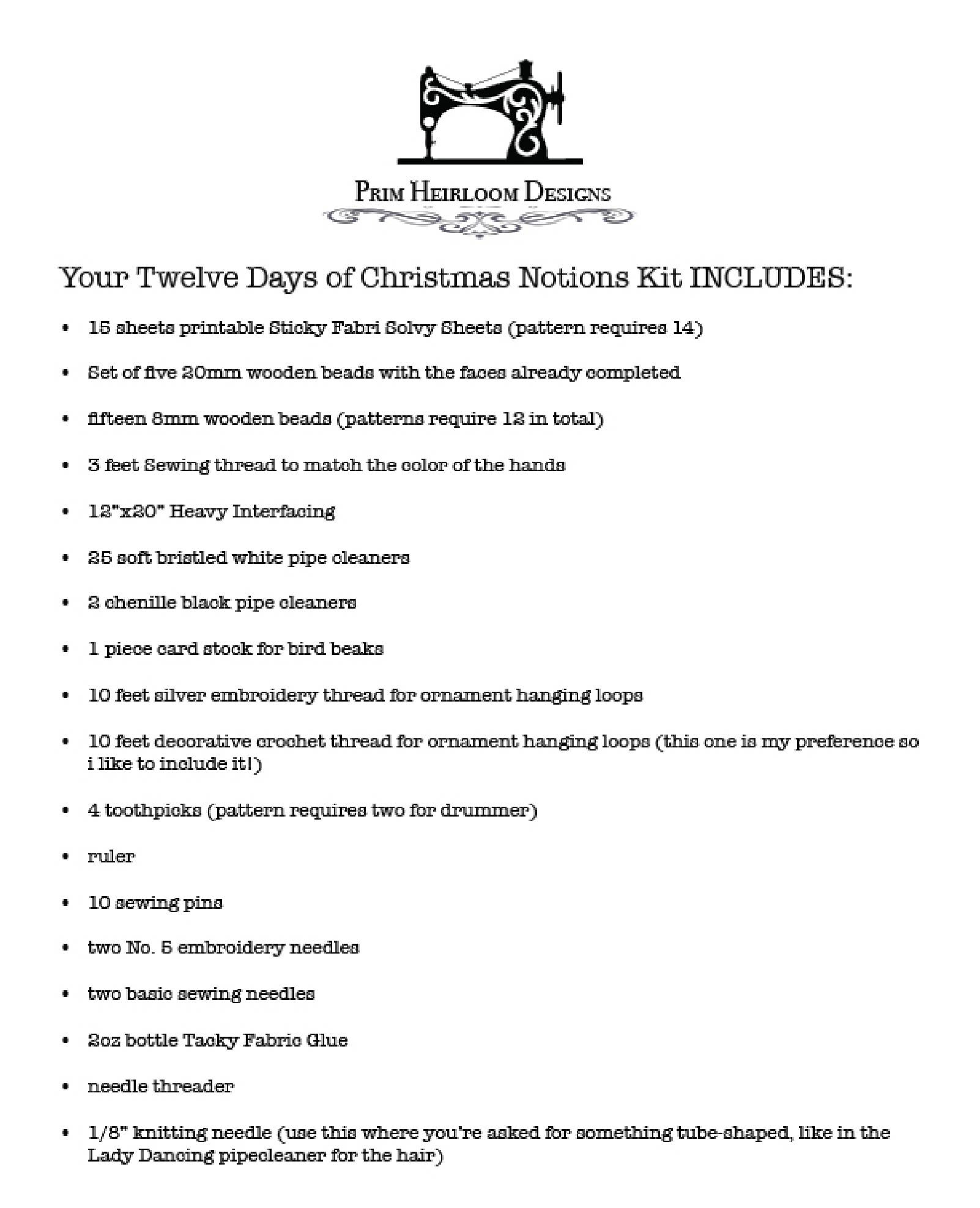 Twelve Days of Christmas Ornament Supply Kit / DIY Felt - Etsy