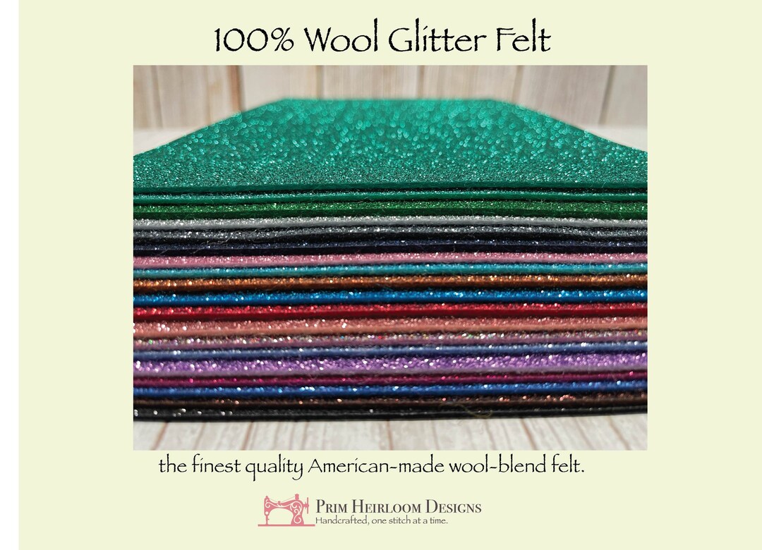 100% Wool Glitter Felt Sheets / Choose Your Own Colours Merino Wool ...
