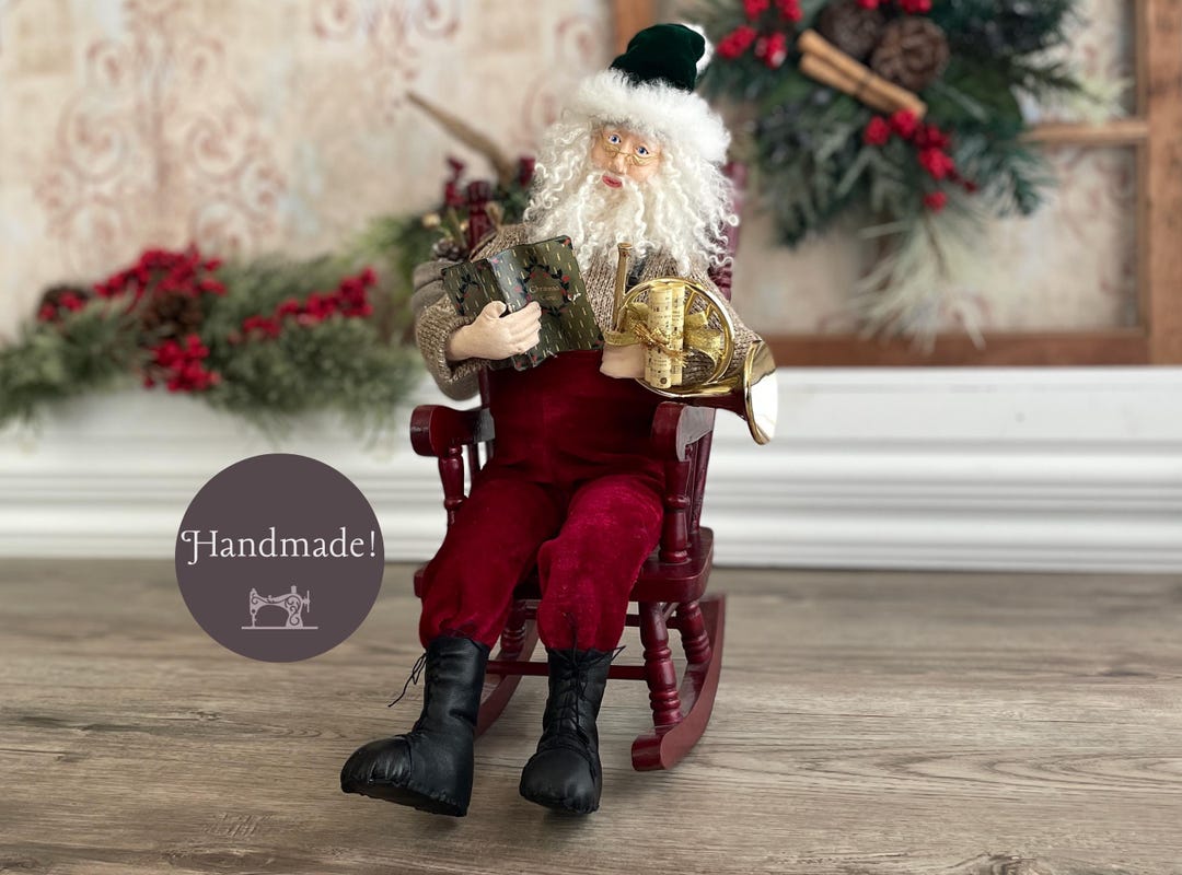 One of a Kind Handmade Santa Doll for Christmas Decor / Clay Head Santa ...