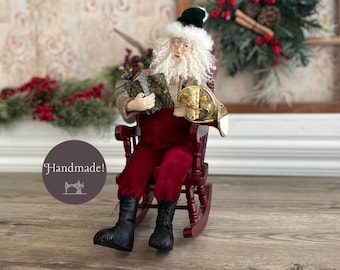 One of a Kind Handmade Santa Doll for Christmas Decor / Clay Head Santa ...