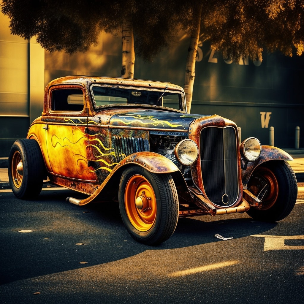 Hotrod, Drawing of Hotrod, 50s Style Hotrod, Hotrod Sketch, Vintage Vehicle, Classic Car ...