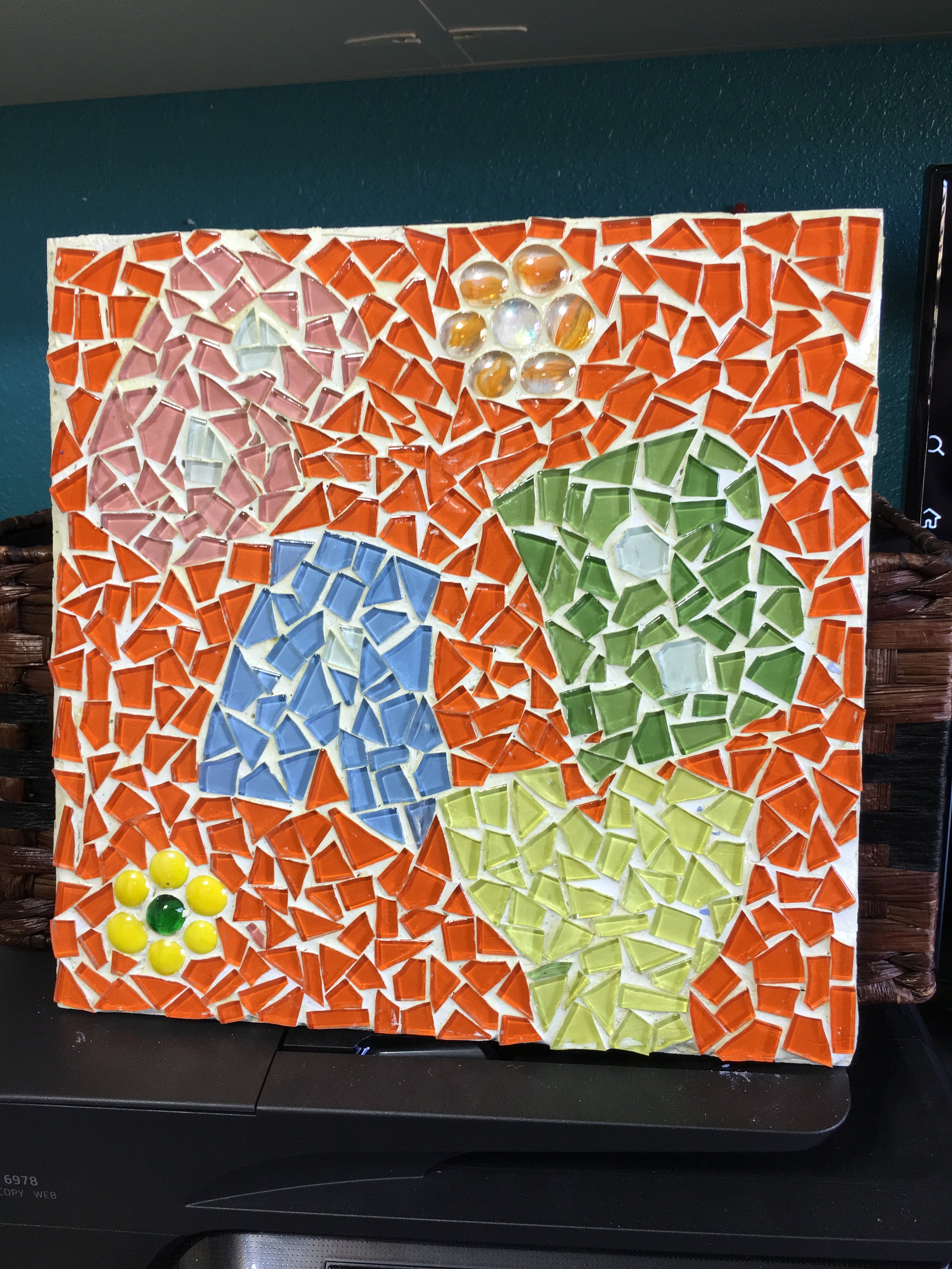 BABY glass mosaic art, for the nursery, Christmas gift, home decor, new ...