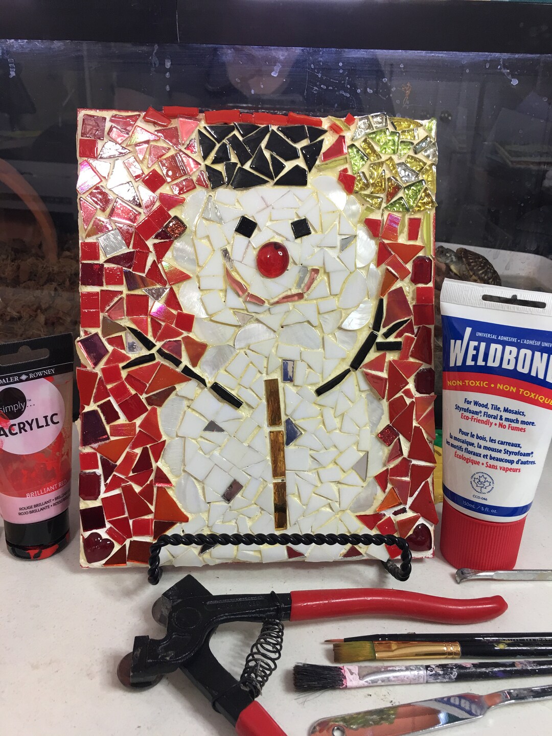 Christmas Mosaic Snowman, Wall Hanging, Home Decor Christmas Gift ...