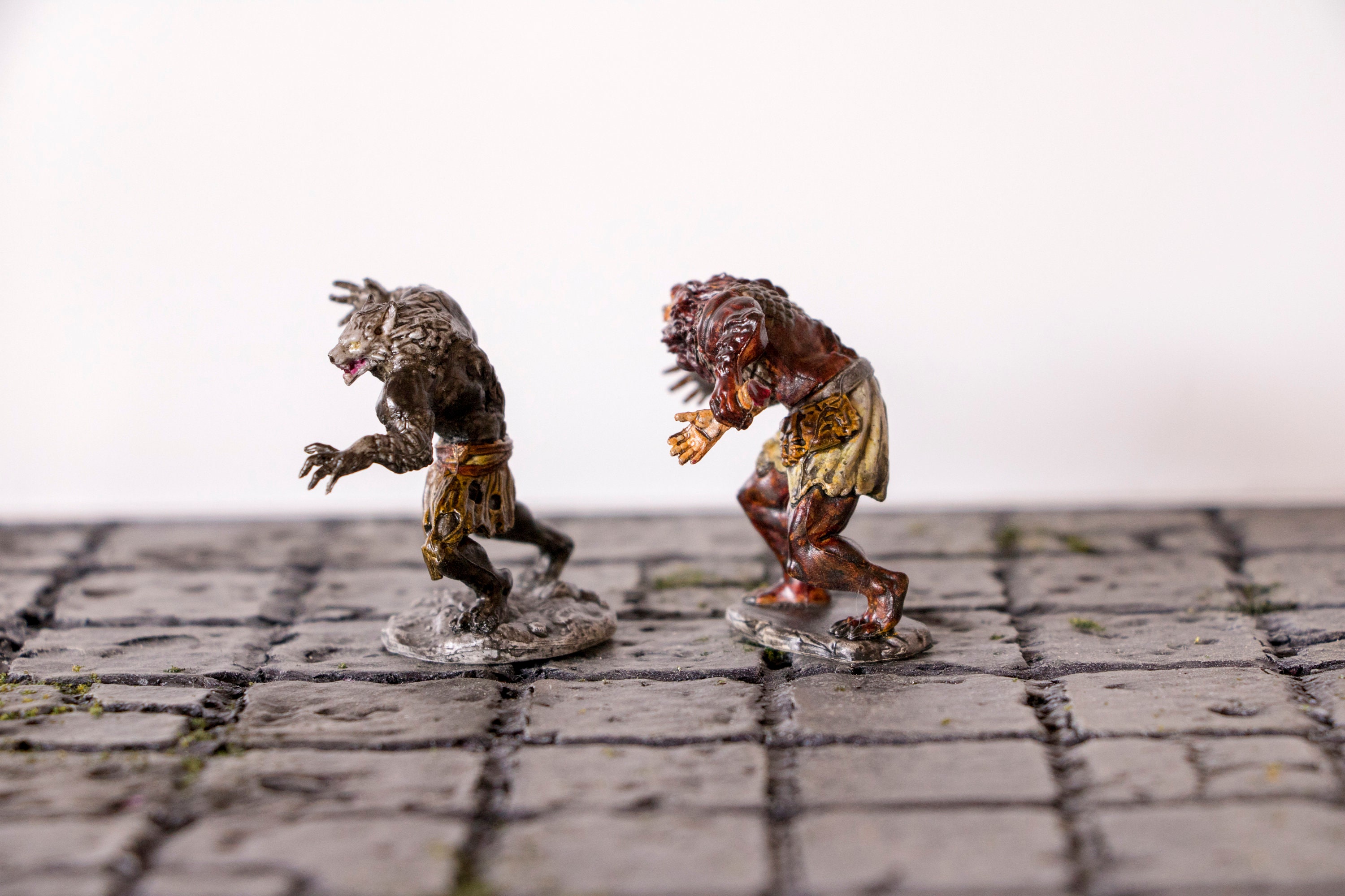Werewolf set of 2 painted minis | Etsy