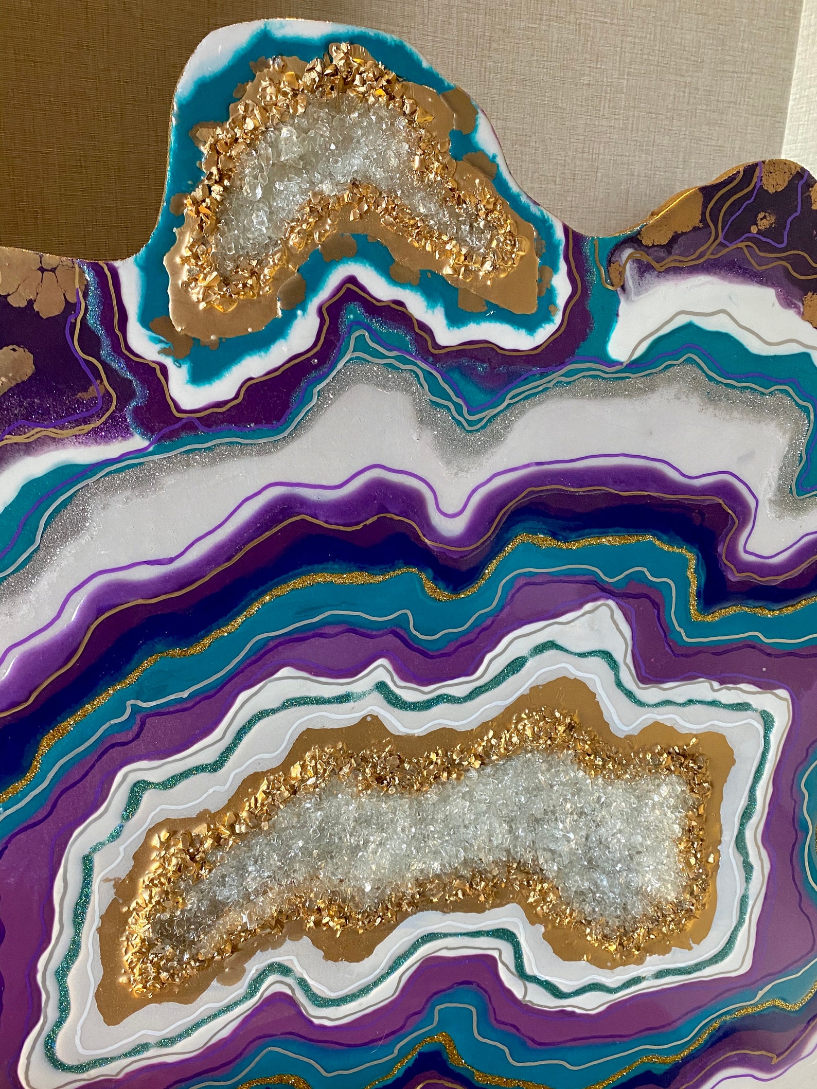 Abstract Art Resin Art Green resin art Geode | Etsy