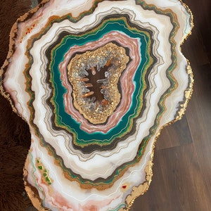 Gold Geode Table Resin Art Table Gift for Housewarming | Etsy