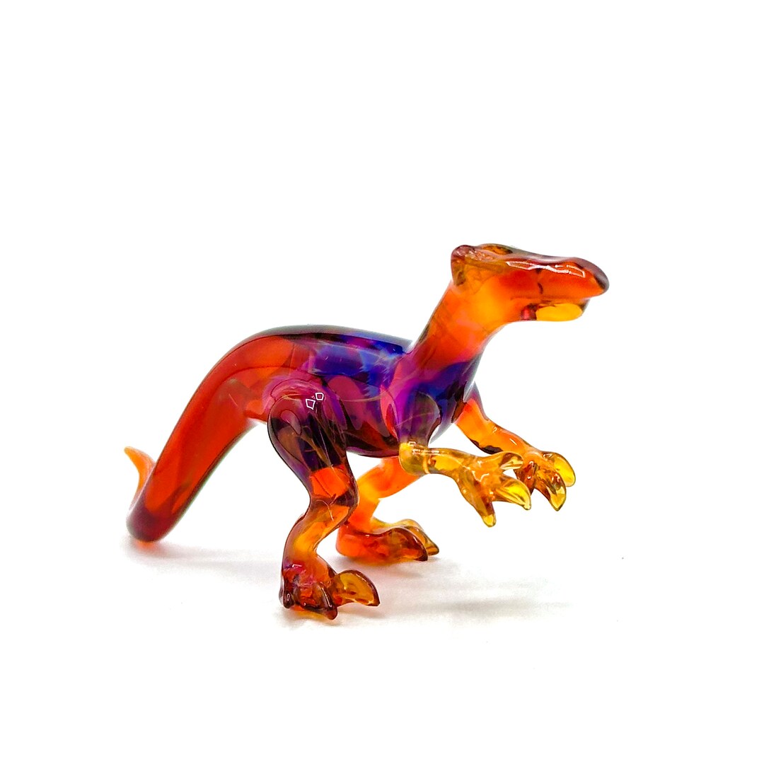 Glass Velociraptor! | Cosmic Glass Mini Dinosaur | Handmade Glass ...