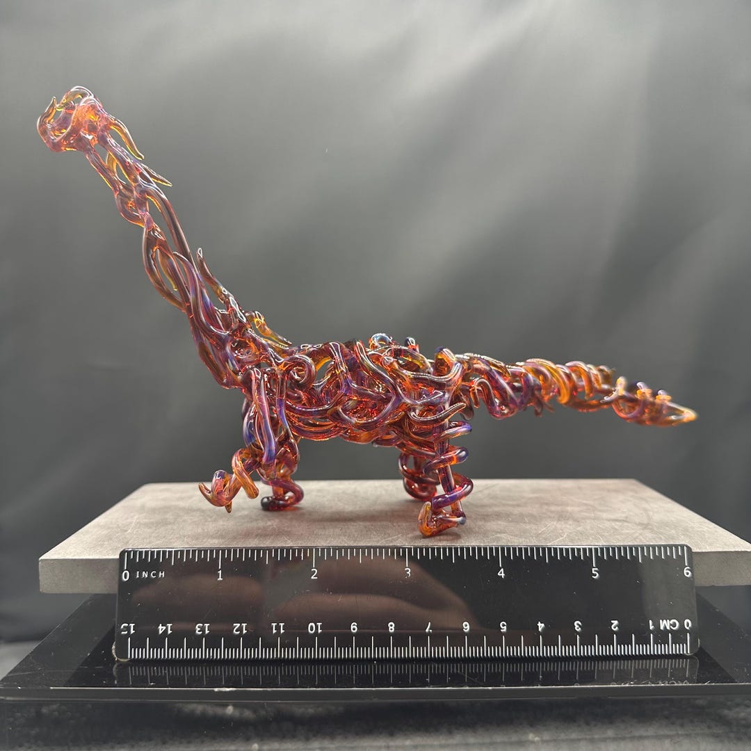 Abstract Glass Brontosaurus | Beautiful Glass Dinosaur Art Sculpture - Etsy