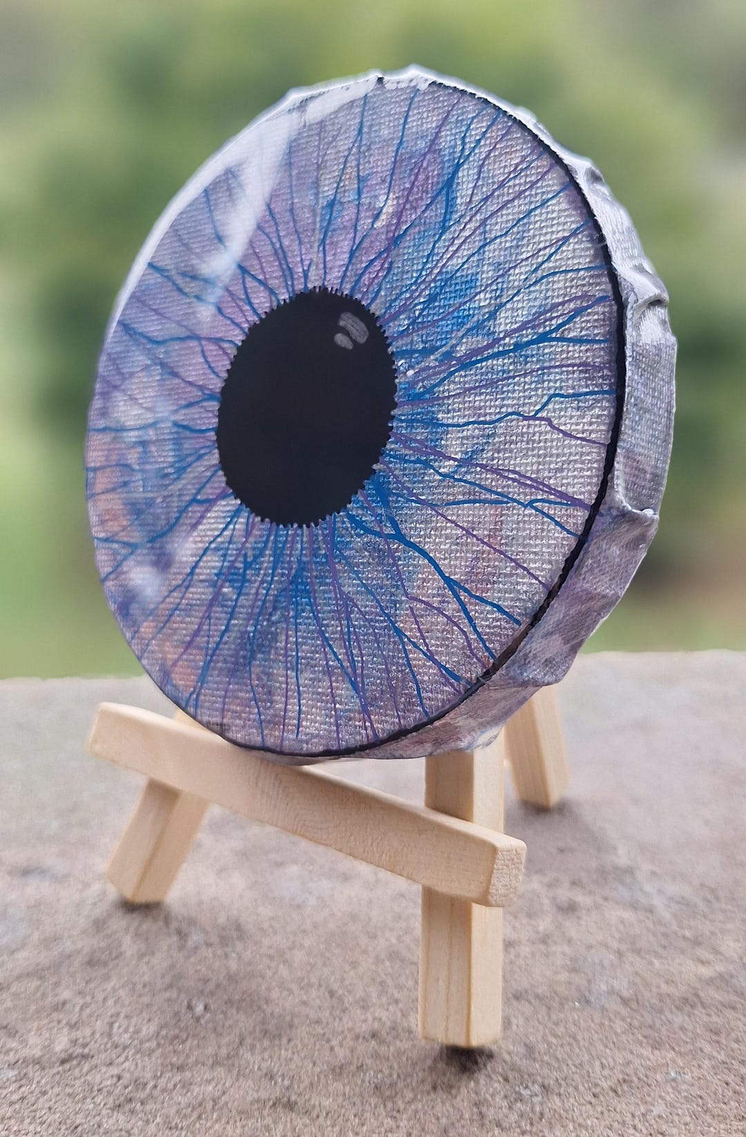Purple Eyeball Art: 4" Canvas Pour Painting With Easel - Etsy