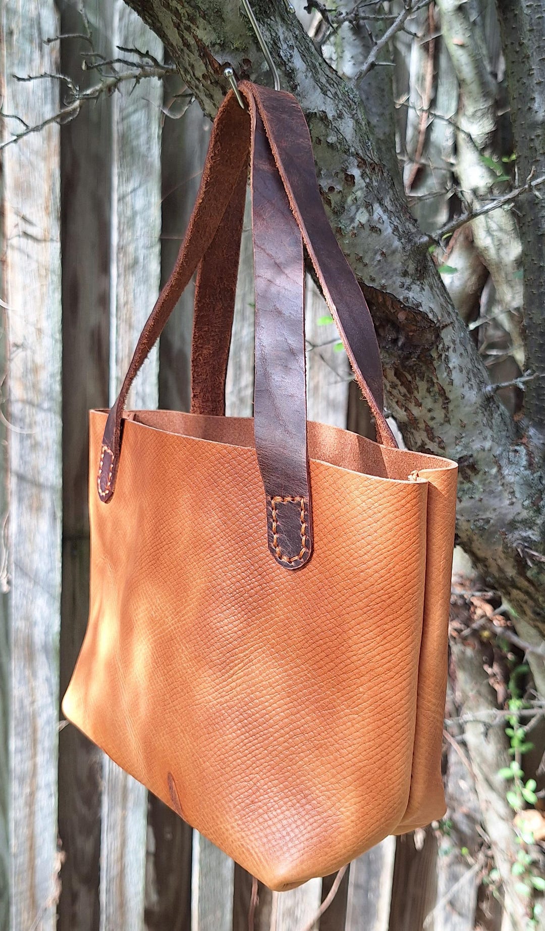 Handstitched Leather Mini Tote: Tempesti Italian Hatch Grain, Horse ...