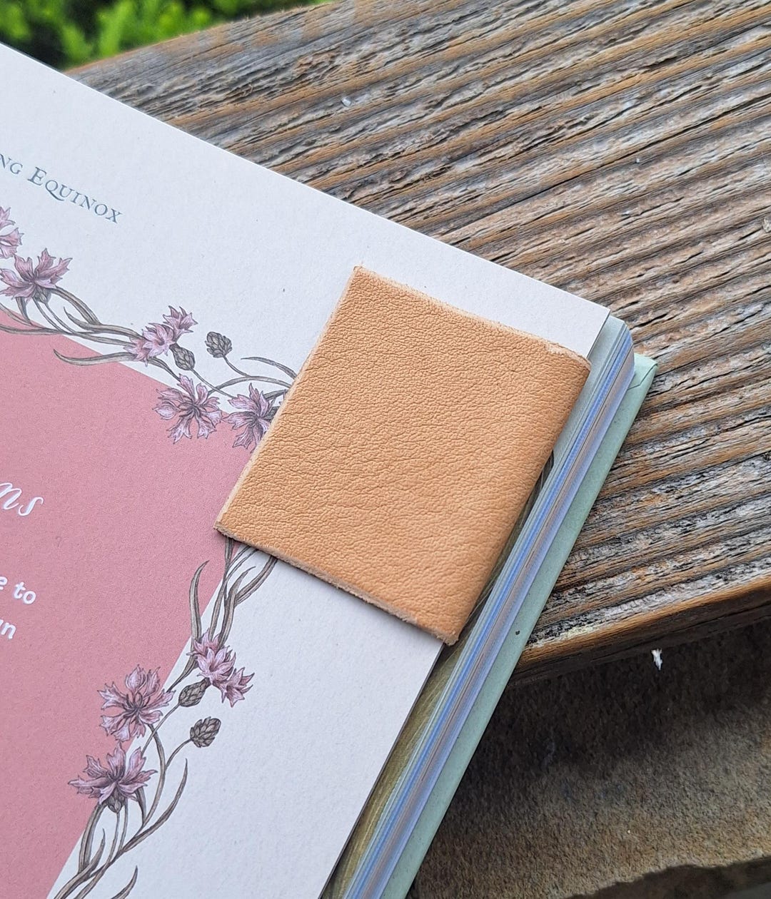 Beige Leather Magnetic Bookmark: Handcrafted Real Leather - Etsy