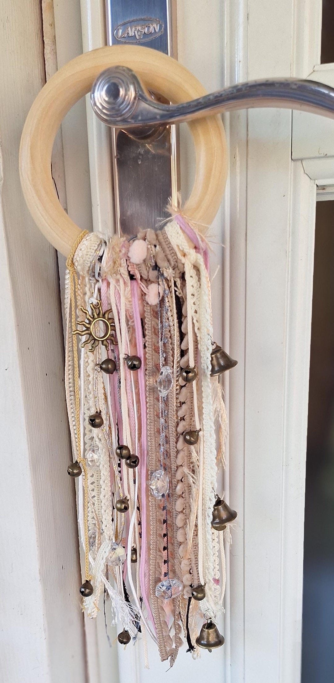 Protection Bells and Prisms Beautiful Ribbons Handcrafted With 4" Wood ...