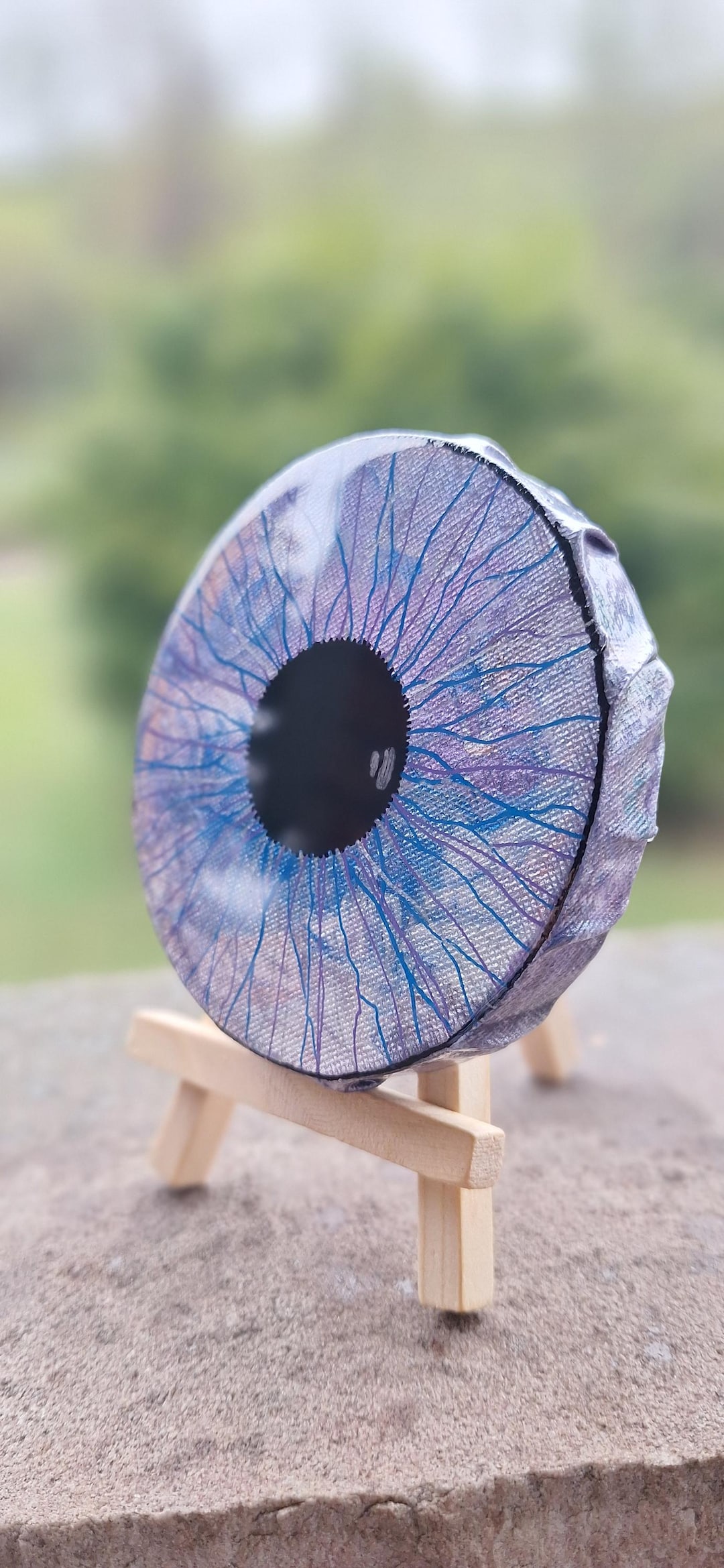 Mini Purple Eyeball Art 4 Stretched Canvas Pour Paint eye With Double ...