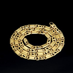 24" or 26" Tiger Eye Chain 14k Solid Yellow Gold Necklace 6.75-7mm ...