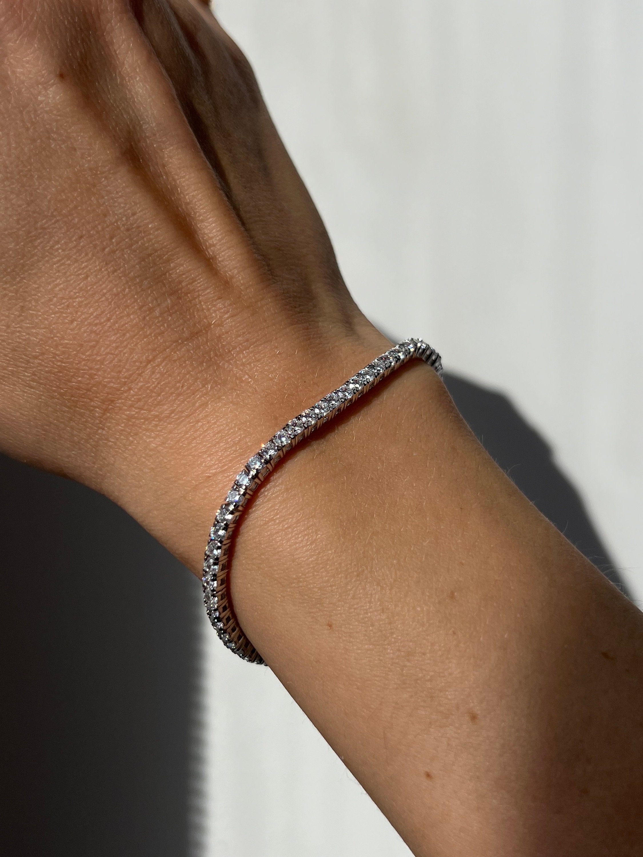 Diamond Tennis Bracelet 2.5mm 4.00TCW Round Cut Created Diamond Tennis Bracelet 2.5mm 4.00TCW Round Cut Created