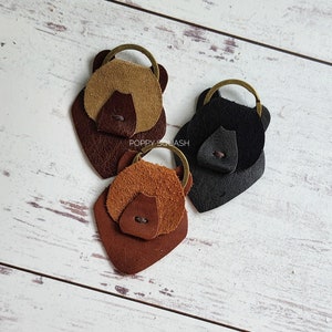 Bear Keychain • Animal Key Fob • Genuine Leather Bag Charm • Novelty ...