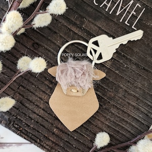 Leather Highland Cow Keychain Vol. 1: Novelty Bag Charm Keyring - Etsy