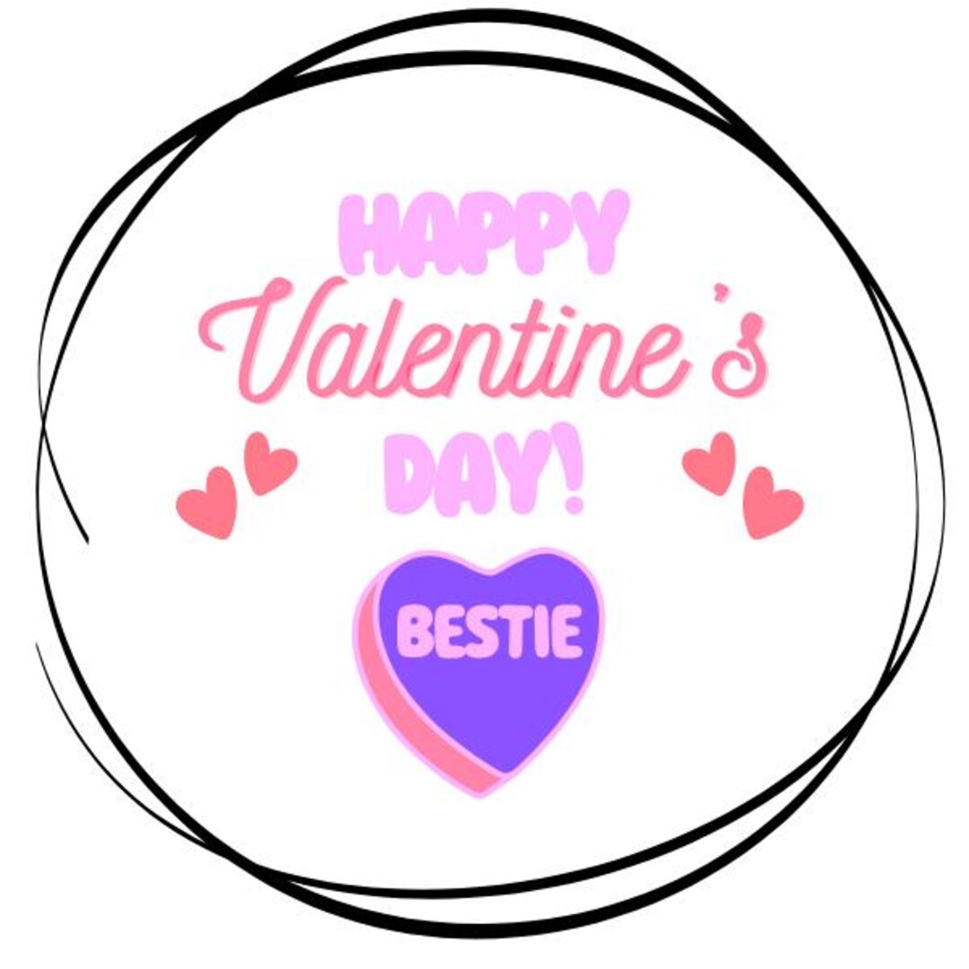 Bestie Valentine's Day Printables, Stickers, Cards - Etsy