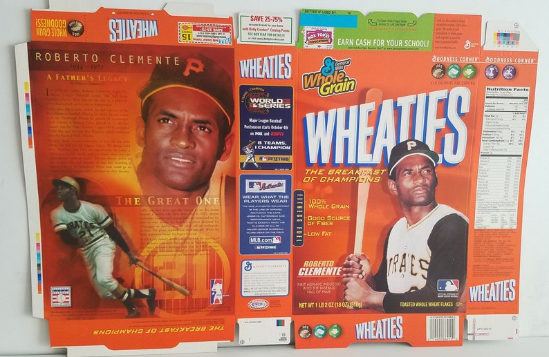 Roberto Clemente Flat Wheaties Cereal Box, Pittsburgh Pirates - Etsy