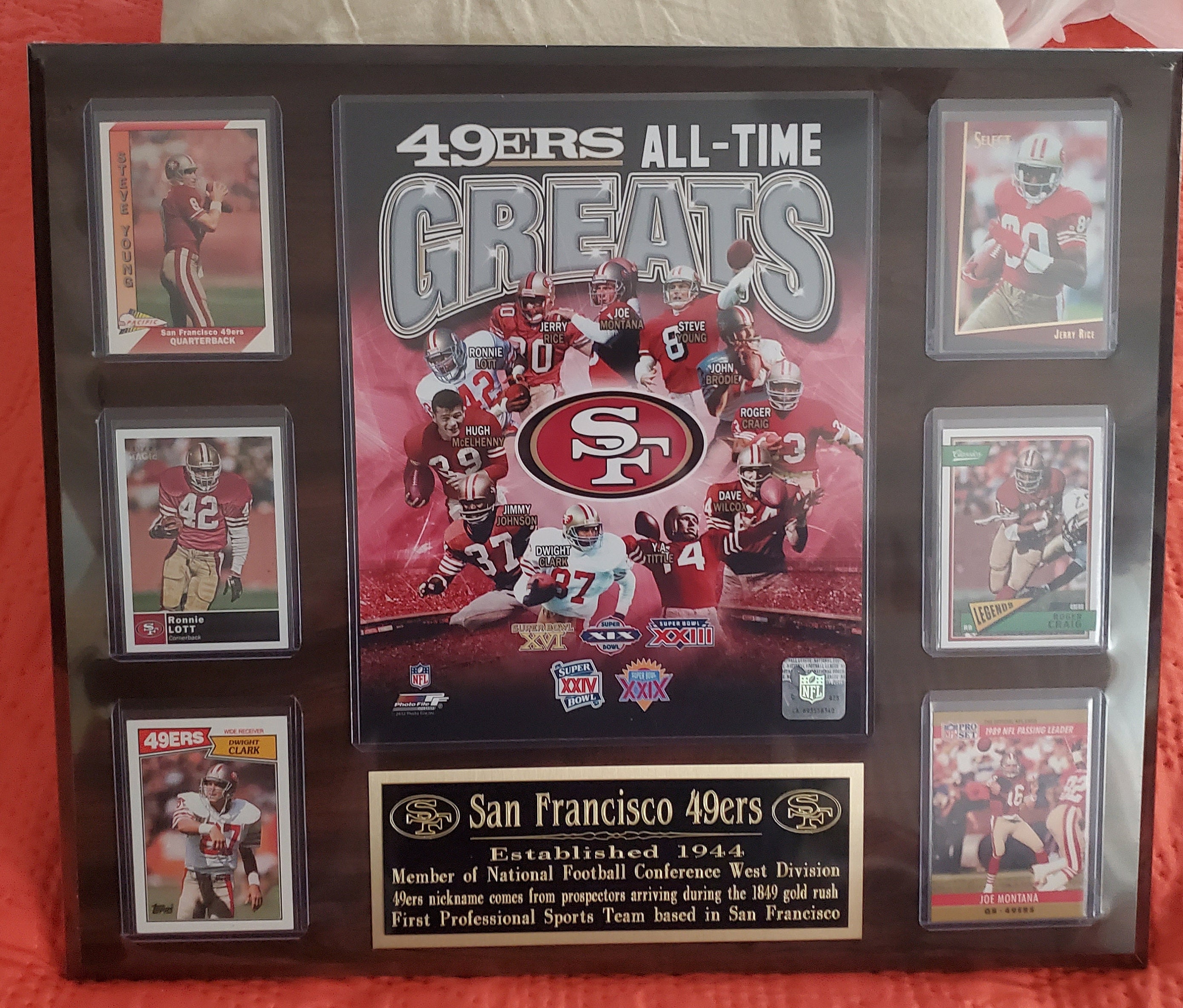San Francisco 49ers Greats Plaque - Montana, Rice, Young, Lott, Clark ...