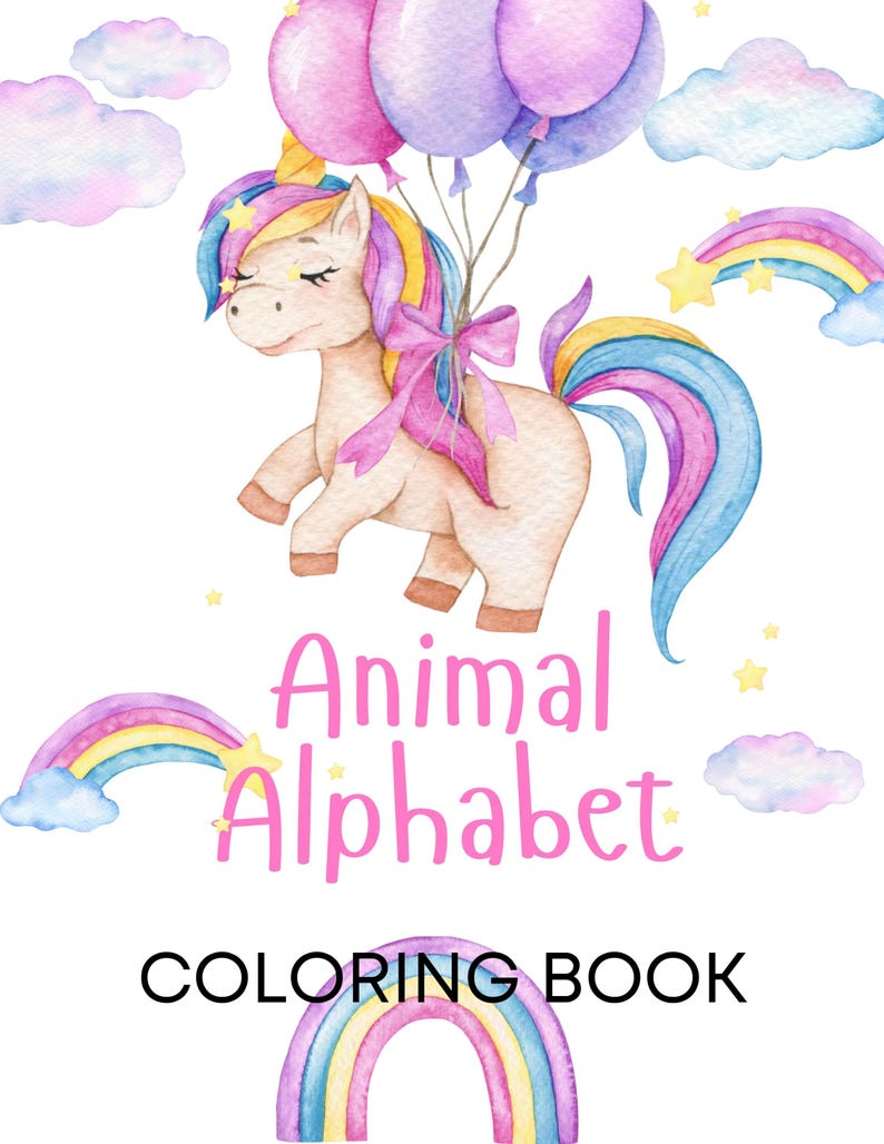 Animal Alphabet Tracing and Coloring Book - Etsy