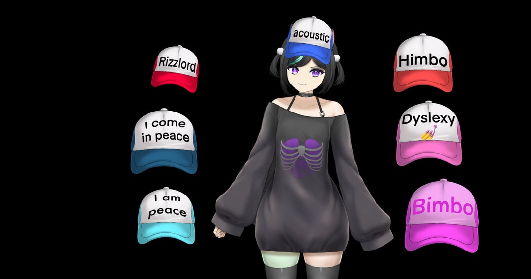 Vtuber Asset: Meme Funny Caps Hats Set C - Etsy