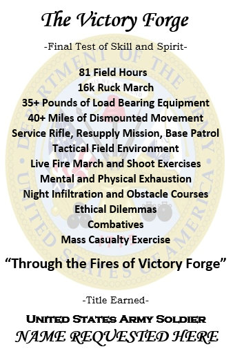 VICTORY FORGE/Forge Army Basic Training 6 | Etsy