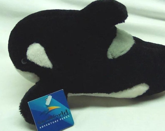 Vintage Sea World SHAMU KILLER WHALE Orca 9 Plush Stuffed Animal Toy ...