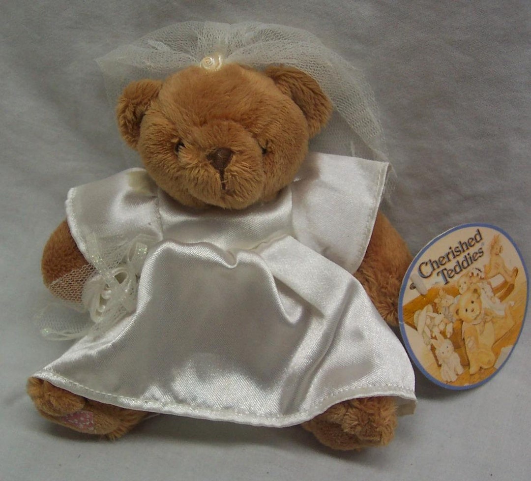 Vintage 2002 Cherished Teddies BRIDE TEDDY BEAR 5" Plush Stuffed Animal ...