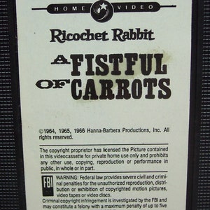 Vintage Hanna-barbera RICOCHET RABBIT A Fistful of Carrots VHS Video ...