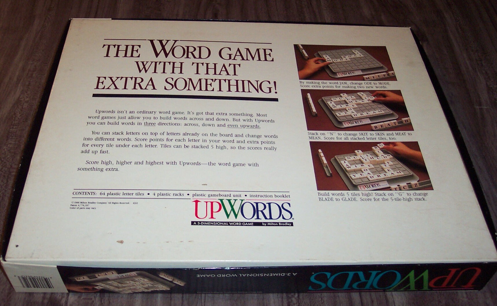 Vintage 1988 Milton Bradley UPWORDS Stacking Crossword Word 3 ...