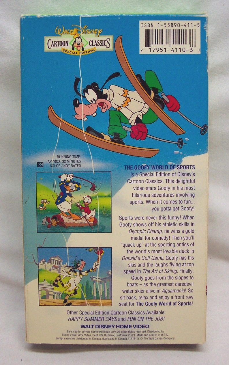 Vintage Walt Disney Cartoon Classics THE GOOFY World of Sports Vhs ...