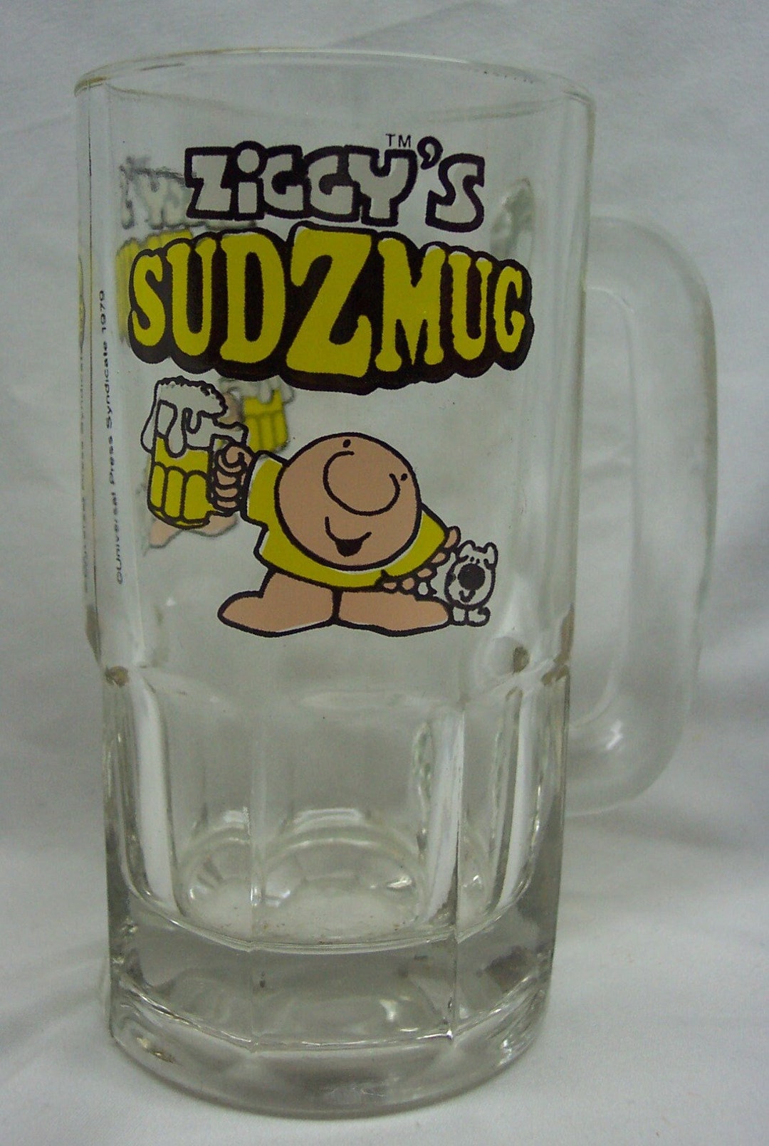 Vintage 1979 Tom Wilson ZIGGY ZIGGY'S SUDZMUG 5" Collector's Glass Mug ...