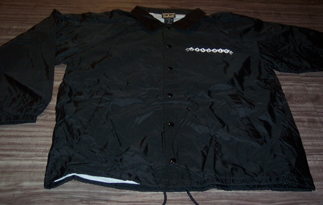 Vintage 1990's VANDALS Punk Band Button Down JACKET XL Mens Black New ...