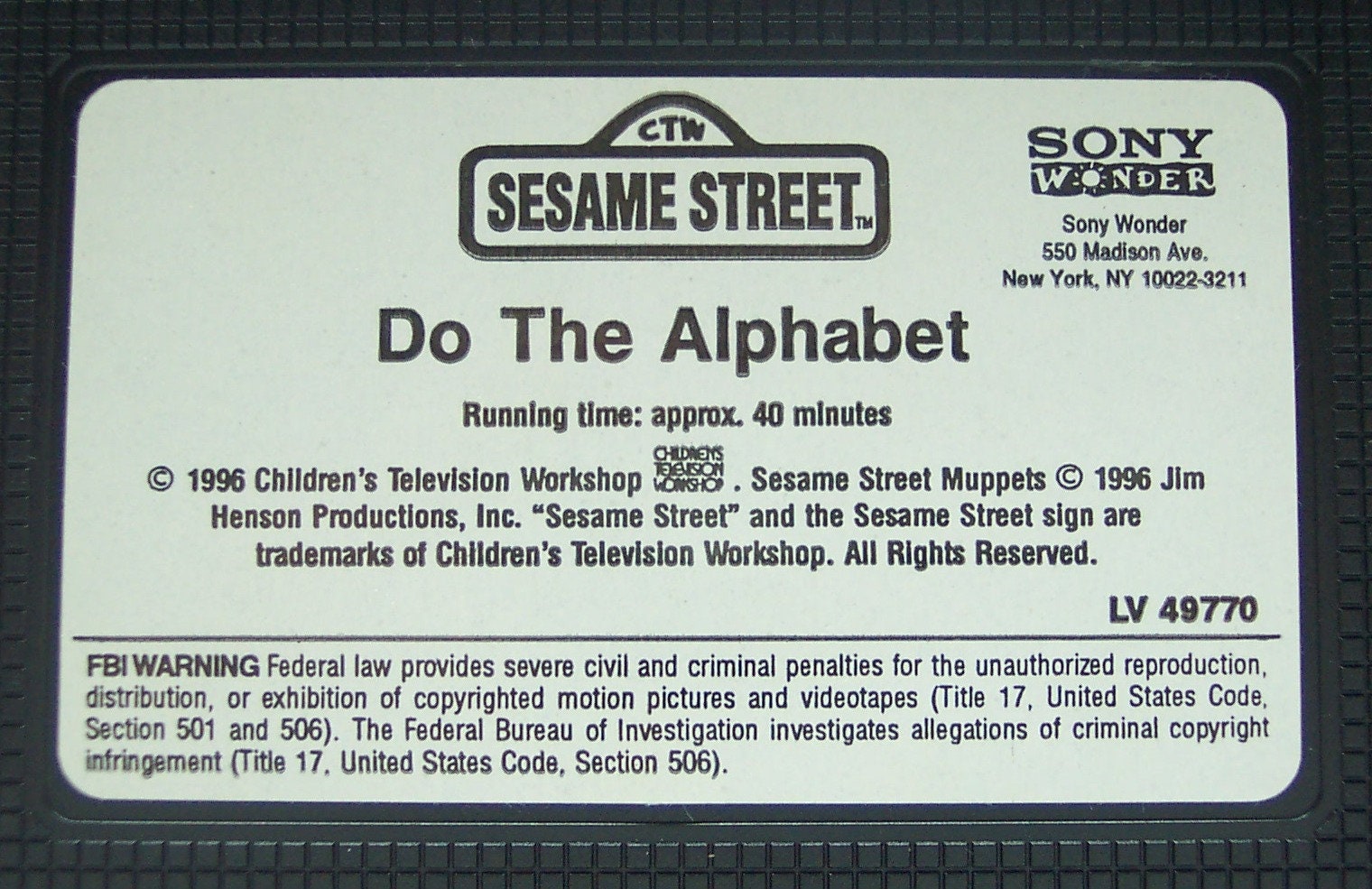 Sesame Street Do The Alphabet Vhs Uk