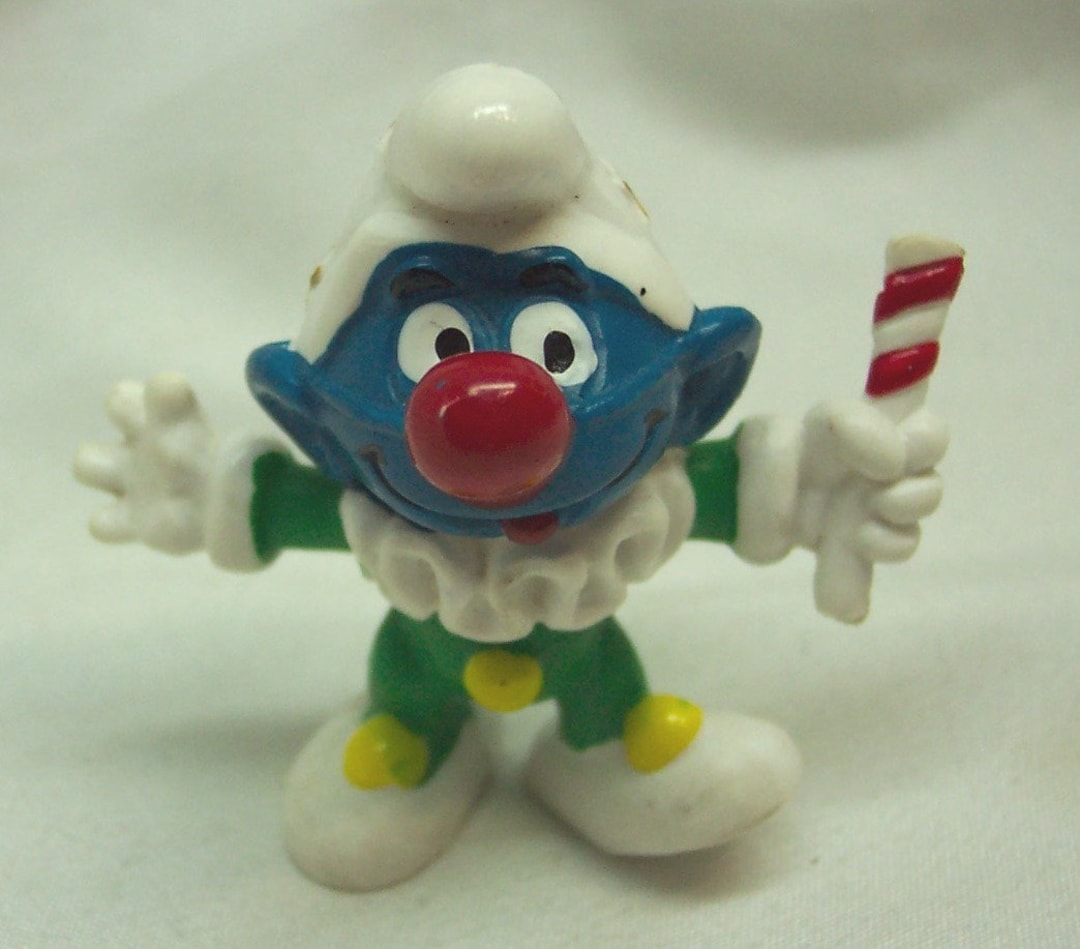 Vintage 1980 the Smurfs JESTER CLOWN Smurf PVC Toy Figure 1980's Bully ...