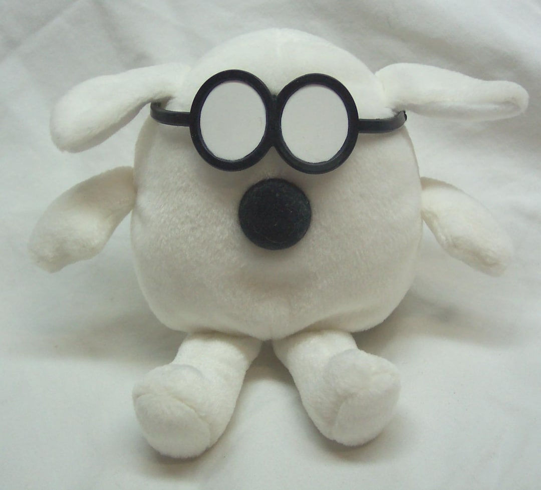 Vintage GUND Dilbert White DOGBERT DOG W/ Glasses 4" Plush Stuffed ...