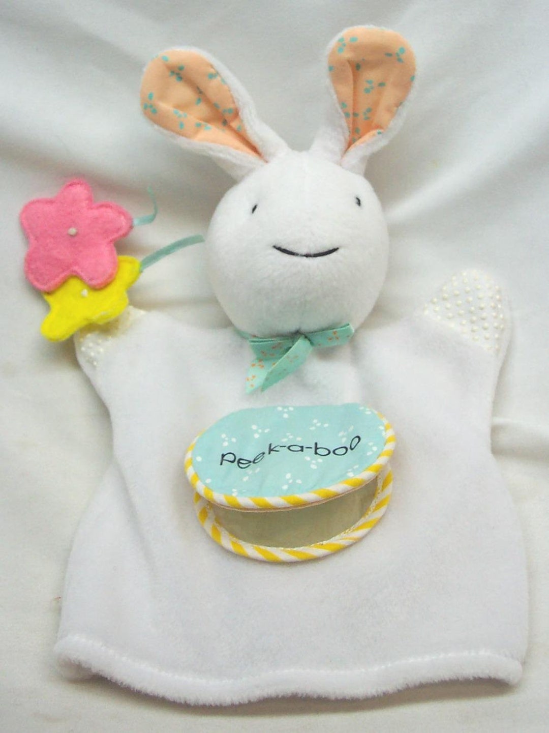 Vintage 2001 Baby GUND Pat the Bunny INTERACTIVE Hand Puppet 10 Plush ...
