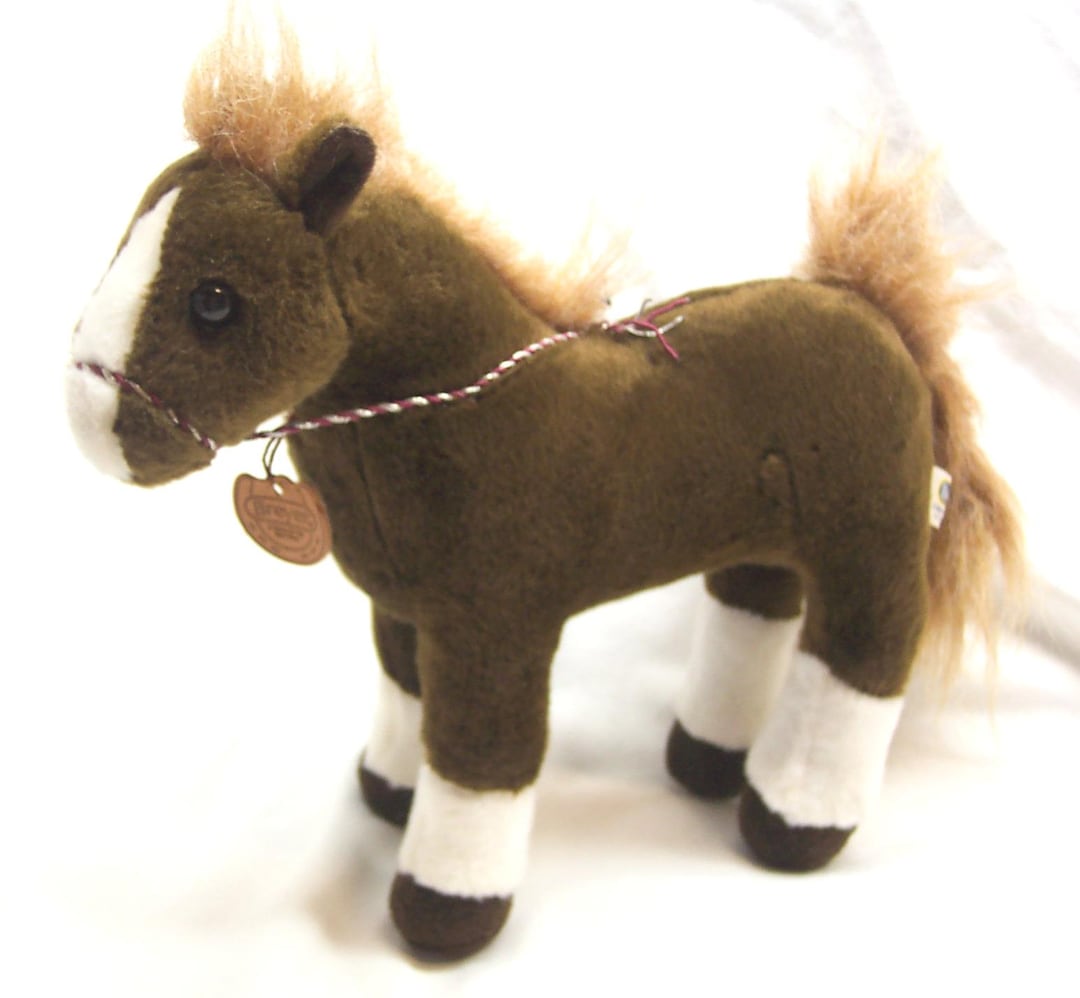 Vintage BREYER Soft Brown HORSE W/ White Legs 12" Plush Stuffed Animal ...