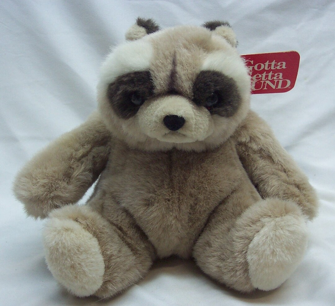 Vintage 1985 Gund BANDIT THE RACCOON 8" Plush Stuffed Animal Hand ...