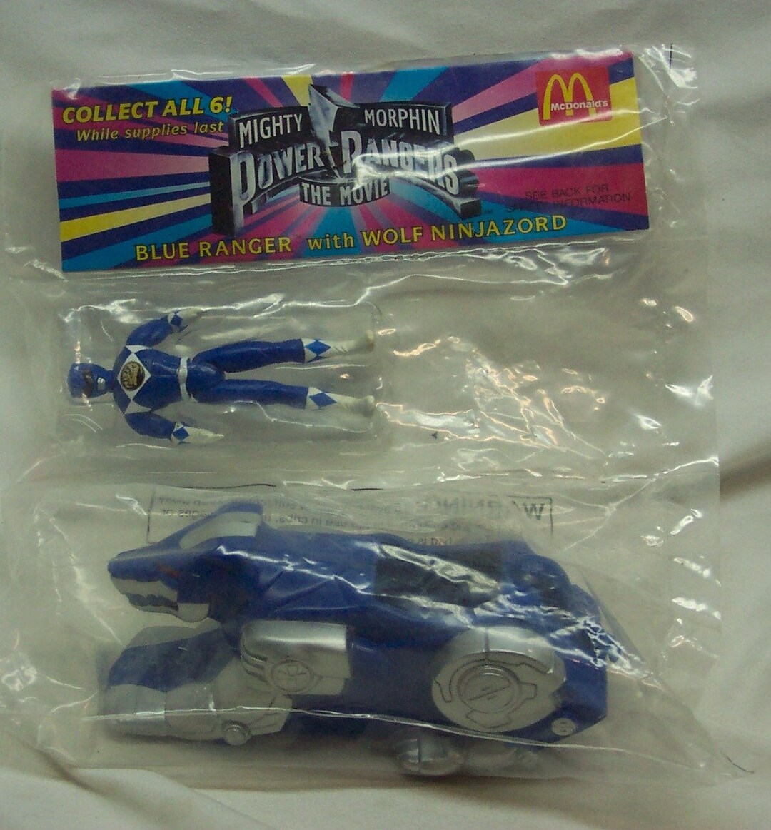 Vintage 1995 Mighty Morphin Power Rangers the Movie Blue Ranger 4 ...